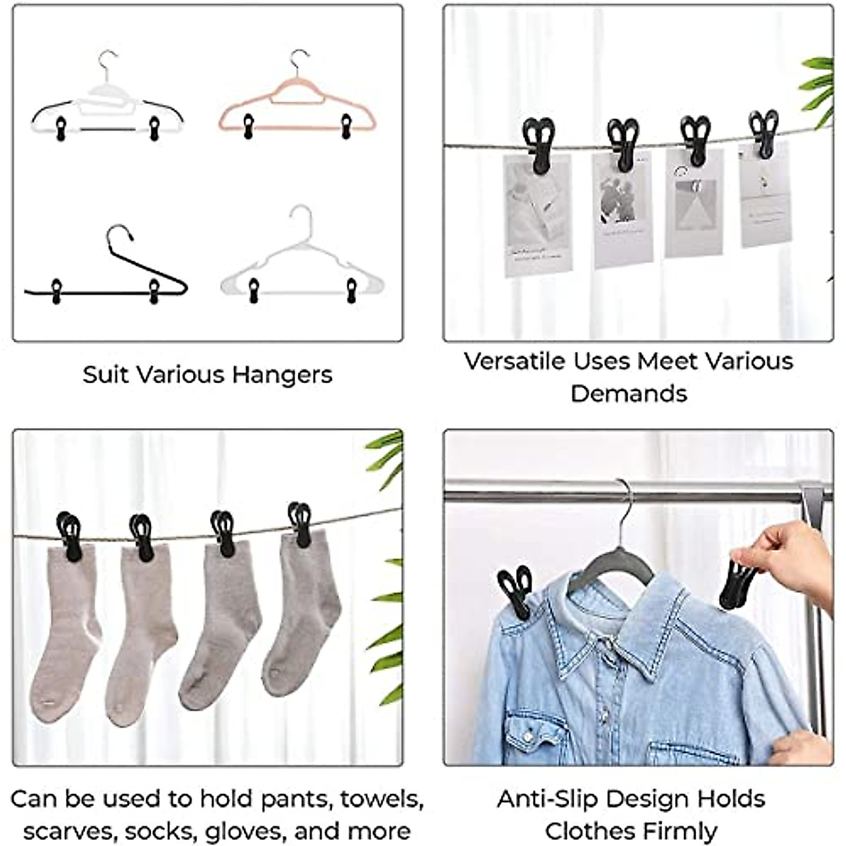 Houchu Pants Clip 10 Pcs Drying Rack Plastic Multi-Purpose Dryer Finger Clips(White)