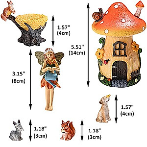Sparkle Race Fairy Garden Accessories Kit with Miniature Figurines, Fairy Garden Kit for Kids Gnomes Garden Decorations, Fairy Village with Mini Fairy Figurines Outdoor & Indoor Ornaments Home Decor