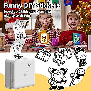 Phomemo M02Pro Mini Sticker Printer - 300DPI Bluetooth Pocket Printer, 15/25/50mm Label Maker, Compatible with iOS & Android, Wireless Printer for Retro Picture, Gift, Office, Home Labeling- White