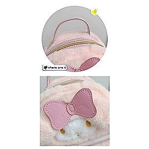 KFTHKOR Cute Backpack, Fluffy Backpack, Lovely Schoolbag Kawaii Girl Backpack (white)