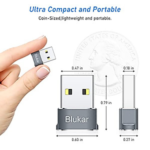 Blukar USB C Female to USB Male Adapter, [3 Pack] Type C to USB A Charger Cable Adapter Converter for Fast Charging & Data Sync, Compatible with iPhone 13/12/11 Pro, iPad Air 6, Galaxy S21/S20 etc.