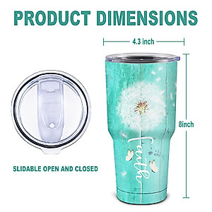 Sighdorm Christian Gifts For Women,Inspirational Gifts For Women,Religious Gifts For Women,Bible Gifts for Women,Dandelion Faith Birthday Mother's Day Tumbler Gift for Women Wife Mom Friends Her