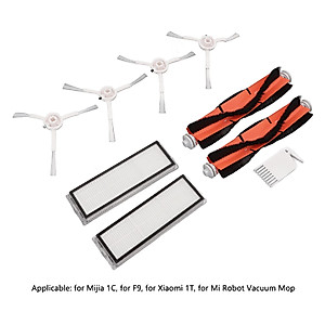Robot Vacuum Mop Brush Kit,Brush Filters White Flat Comb Kit Fit for 1C F9 1T Robot Vacuum Mop Replacement