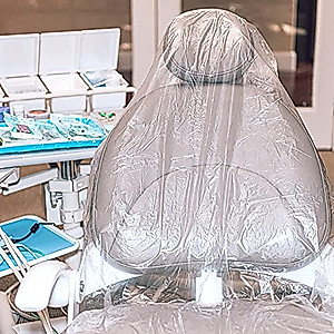 JMU Dental Full Chair Cover, Disposable Clear Plastic Sleeve Protector, 29" x 80", Box of 125