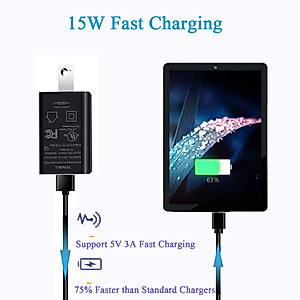 USB-Type C 5V3A Fast Charger for Samsung Galaxy Tab S9 S8 S7, S6, S5e, S4, S3, Tab A7 10.4", A9+ 12.4", A8 10.5" Tab A 10.1 SM-T510, Tab A 8.4", 8.0" SM-T380/387/307/610 SM-X210/710/810 Tablet Charger