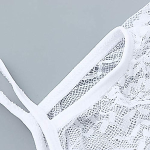 Toxz New Women Sexy Lingerie Strapless Sling Underwear Pajamas Perspective Nightwear,Chemise Teddy Babydoll,Lace Floral Embroidered Sleepwear