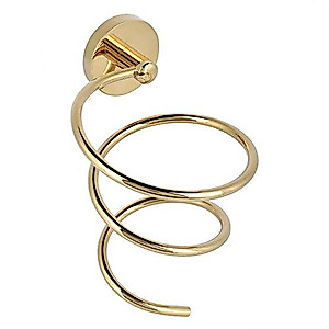 JF-XUAN Golden Wall-Mounted Hair Dryer Holder Bathroom Organizer Shelf Storage Hairdryer Holder Wall Shelves for Barbershop Bathroom Hair Dryer Rack