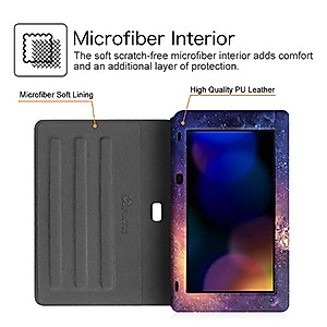 Fintie Protective Case for Nintendo Switch - [Multi-Angle Viewing] Ultra Slim Vegan Leather Play Stand Cover with Elastic Strap for Nintendo Switch 2017 - Galaxy