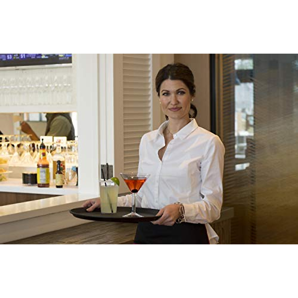 Cambro (1400CT110) 14" Round Fiberglass Bar Tray - Camtread® [Case of 12]