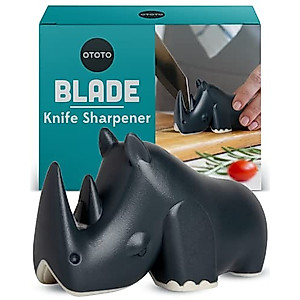 OTOTO Blade Knife Sharpener - Keep Knife Sharper with the Best Knife Sharpener - Fun Kitchen Gadgets BPA-free & Dishwasher-Safe Kitchen Knife Sharpener - Dimensions: 3.62 x 1.69 x 2.09 inches