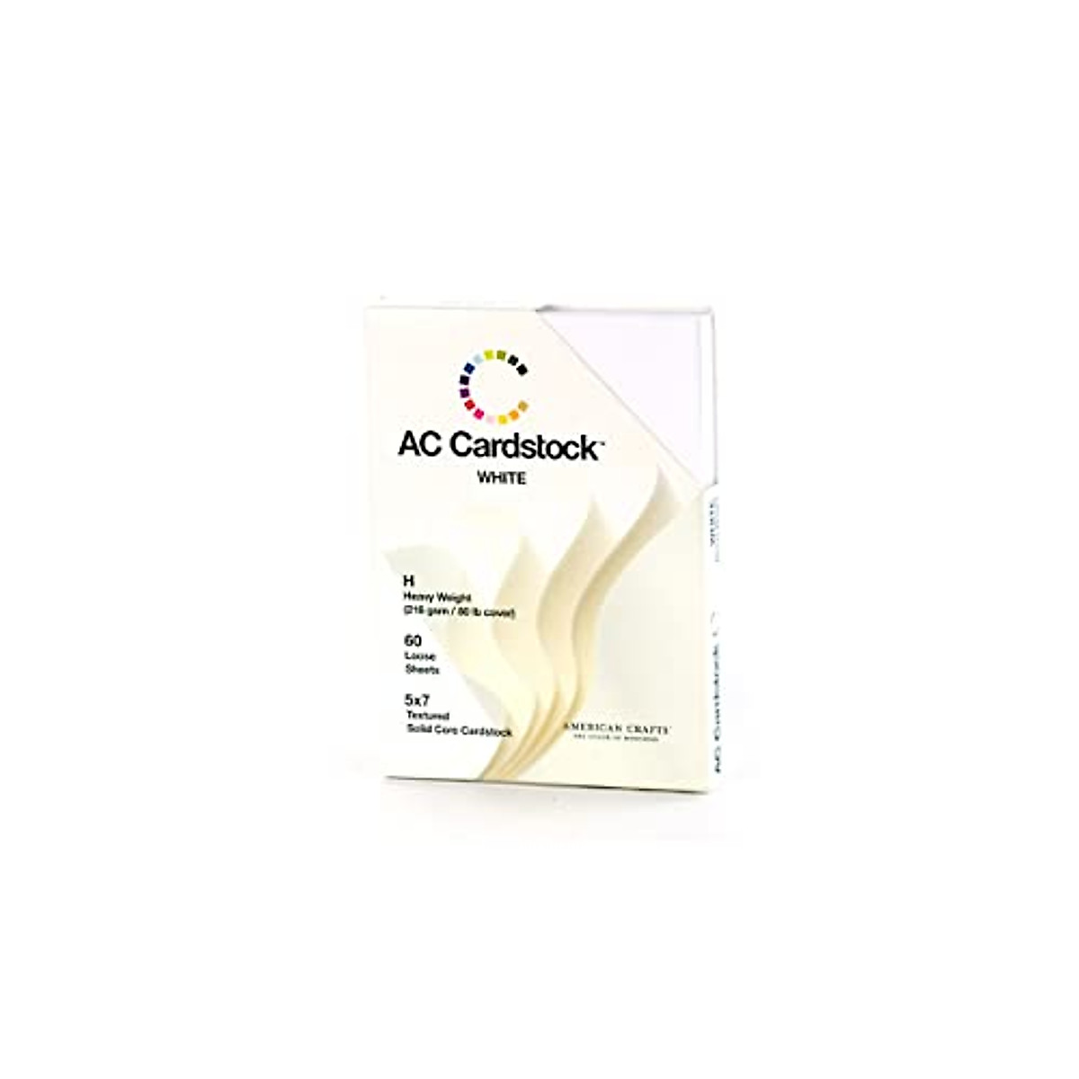 5 x 7-inch White AC Cardstock Pack by American Crafts | Includes 60 sheets of heavy weight, textured white cardstock