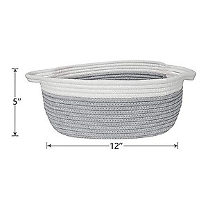 Goodpick Small Woven Basket Desk Organizer with Handles (Set of 2)