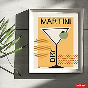 Print A To Z® Cocktail Wall Art Poster Prints Decor Set, UNFRAMED Set of 6 ( 8''x10'' ), Bar Wall Decor, Boho Cocktail Mixology Wall Art Print for Bar - by Print A To Z | Alcohol Bar Themed Kitchen Home, Bar Cart Decor Cocktail Poster, cocktail wall art s