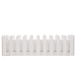 Happyyami Wooden Plant Pot Picket Fence: Flower Pot Window Box Garden Flower Bed for Wedding Home Decorations 40x11cm