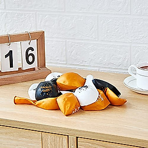 SUNBEAUTY 18 Pcs Happy Retirement Balloons With Pattern 12 Inch Black Gold and White Retirement Latex Balloons for Retirement Theme Party Decorations