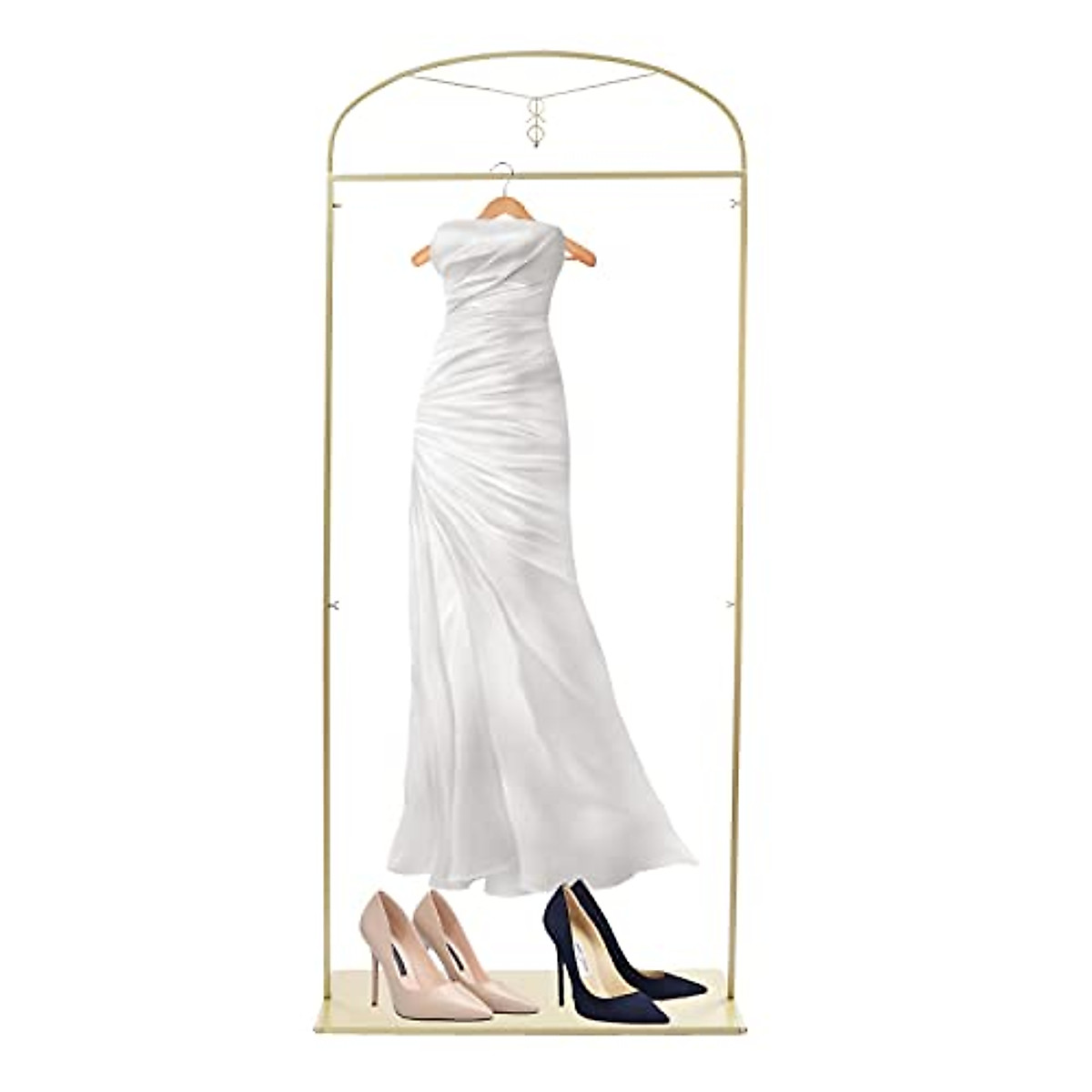 Titunjian Gold Clothes Rack Wedding Dress Display Rack Garment Clothes Hanger Dress Display Strorage Floor-Standing Clothing Rack Organizer