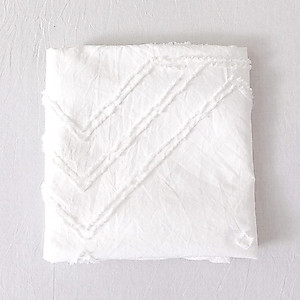 Slumber Dream White Duvet Cover Tufted Queen Size Bedding Cover Sets 2 Pieces Women White Tufted Boho Comforter Cover Set Soft and Embroidery Shabby Chic Tufts Bedding Cover Sets for All Seasons