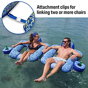 Seachoice Zero Gravity Inflatable Water Chair, Lounge Chair with Cup Holder