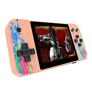 Handheld Game Console, Retro Game Console Built-in 800+ Classic Games, 3.5-inch Portable Game Console, AV Output Video Game Console Screen HD Screen Hand Held Games Gifts for Kids and Adults (Pink)