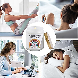 50th Birthday Gifts for Her, 1974 Happy 50th Birthday Gifts for Women, 50 Year Old Birthday Gift Ideas for Wife, Mom, Aunt, 50th Birthday Decorations-50th Birthday Candle(Vanilla Buttercream Scent)