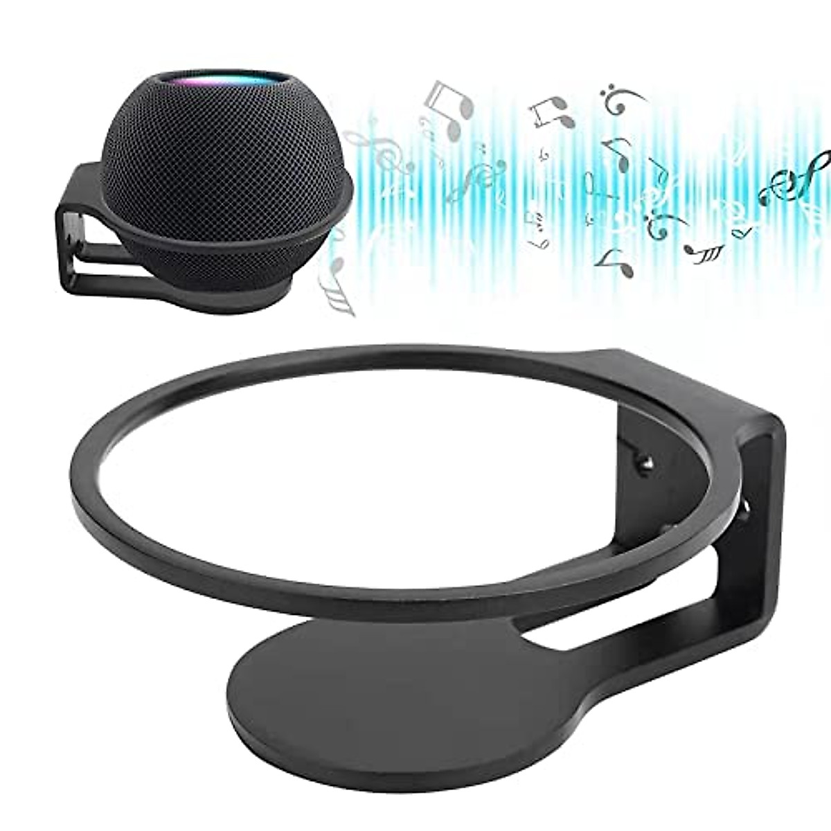 Wall Mount for HomePod Mini, Mini Speaker Wall-Mounted Sturdy Metal Mount (Black)