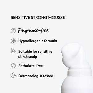 No nothing Very Sensitive Strong Hair Volumizing Mousse - Hypoallergenic, Unscented, Free from Fragrance, Paraben, Alcohol and Gluten, Soy-Free, 6.8 oz