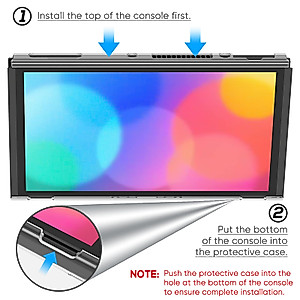 16 in 1 Accessories Bundle Compatible with Nintendo Switch OLED - Carrying Bag with Card Slots, Tempered Glass Screen Protector, PC Protective Case Cover, Kickstand & Thumb Grip Caps for OLED, White