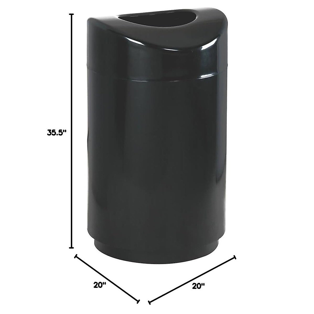 Rubbermaid Commercial Executive Series Eclipse Trash Can, 30 Gallon, Black, FGR2030EPLBK