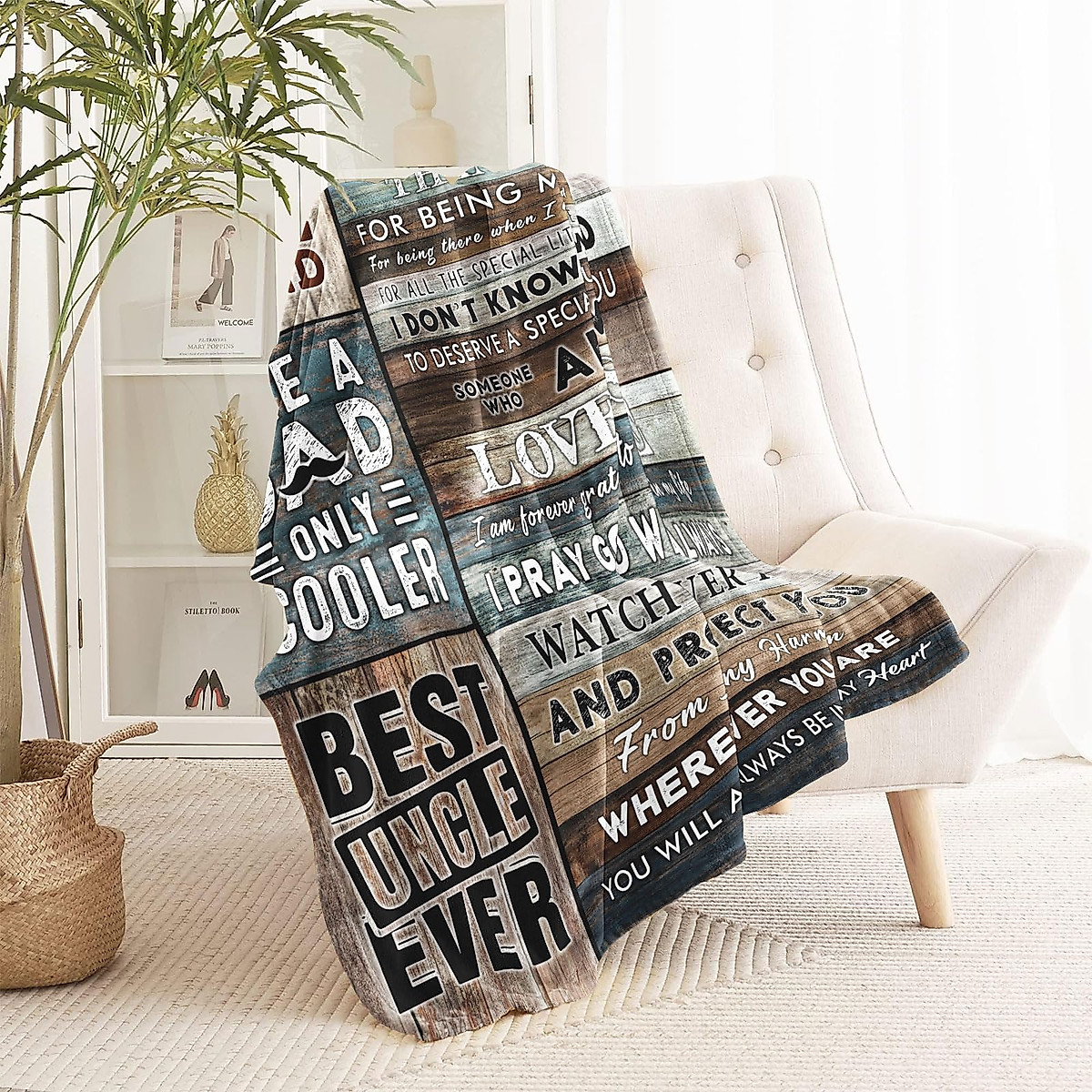 Stbyiz Uncle Gifts from Niece Blanket 60" X 50" - Best Gifts for Uncle - Uncle Birthday Gifts from Nephew - Birthday Gifts for Uncles from Kids - Great Uncle Gifts