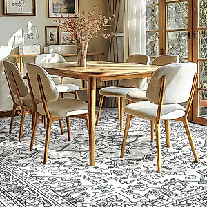 Shilucheng 8x10 Area Rugs for Living Room,Low-Pile Rug with Non Slip,Floor Carpet Pet Friendly,Machine Washable Rug Clearance for Bedroom Dining Room (Grey)