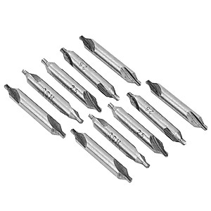10Pcs Center Drill Bit Set, 2.5mm Countersink Lathe Bit High Speed Steel 4341 Straight Shank Drilling Tools