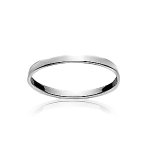 Hoops & Loops Sterling Silver Polished Midi Stackable Thin Wedding Band Ring, Size 6