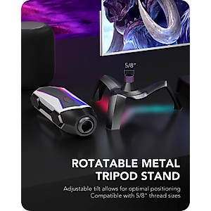 PoP voice USB Microphone, Condenser Gaming Mic for PC, PS4 and Mac, with Tap-to-Mute Sensor and Tripod Stand, Best for Games, Streaming, Podcasts, Twitch, YouTube, Discord, OBS, TeamSpeak