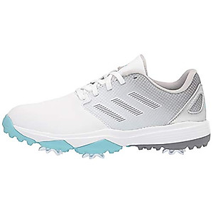Adidas Golf Shoe, White/Grey/Hazy Sky, 2.5 US Unisex Big Kid