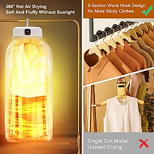 Portable Clothes Dryer,Foldableportable Dryer With Timer Function,Clothes Dryer For Travel,Apartment,Rv,Home,For All Kinds Of Light Clothing,Underwear,Baby Clothes And Socks,Mini Dryer With Drying Bag