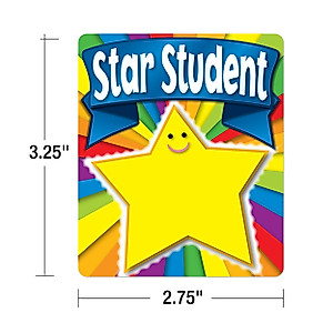 Carson Dellosa 24 Rainbow Star Stickers for Kids, 6 Sheets of Incentives with Positive Affirmations for Prizes, Reward Chart, School Supplies for Teachers, Classroom Must Haves