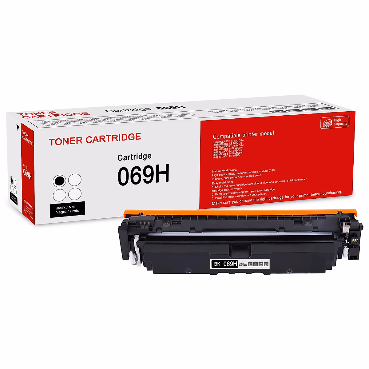 1 Pack 069H 5098C001 Black Toner Cartridge 069H 5098C001 Compatible 5098C001 Replacement for Canon imageCLASS LBP673Cdw LBP674Cx LBP674Cdw MF752Cdw MF753Cdw MF751Cdw MF756Cx Printer