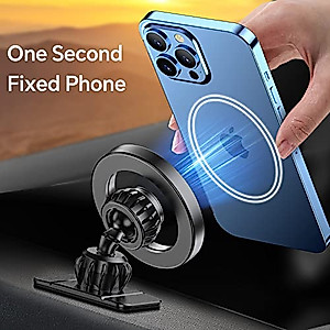Coolpow for iPhone Magsafe Phone Mount,【Super Strong Magnet】 Magnetic Phone Holder for Car 【360° Rotation】 Magsafe Dashboard Mount Holder for Car Dash Fit iPhone 14 Pro Max 13 12 Plus All Cell Phone