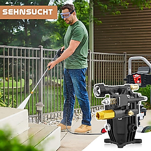 3/4'' Shaft Horizontal Pressure Washer Pump Max 3300 PSI @ 2.5 GPM & Power Washer Pump, Replacement Pump for Troy-Bilt, Karcher, Generac, Simpson, Honda, PowerStroke, Etc.