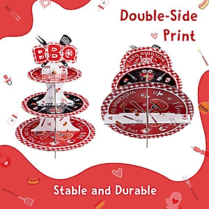 BBQ Baby Shower Decorations Baby Q Cake Stand for Table Summer BBQ Table Decoration Cake Stand with Baby BBQ Hamburger Baby Barbecue Party Decoration Supplies Baby Shower Gender Reveal Outdoor Indoor