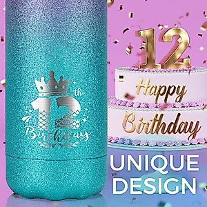Onebttl 12 Year Old Girls Gifts, Tween Girl Gifts, Birthday Gifts for Girls 12-year-old, Novelty 12th Birthday Gifts for Girls, 17oz (500ml) Insulated Stainless Steel Bottle, Unique Box Included