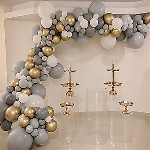 KALOR Grey Balloons,100 Pcs 5 Inch Mini Matte Latex Balloons for Balloon Garland Arch, Birthday Decoration, Wedding Party, Baby Shower Decorations