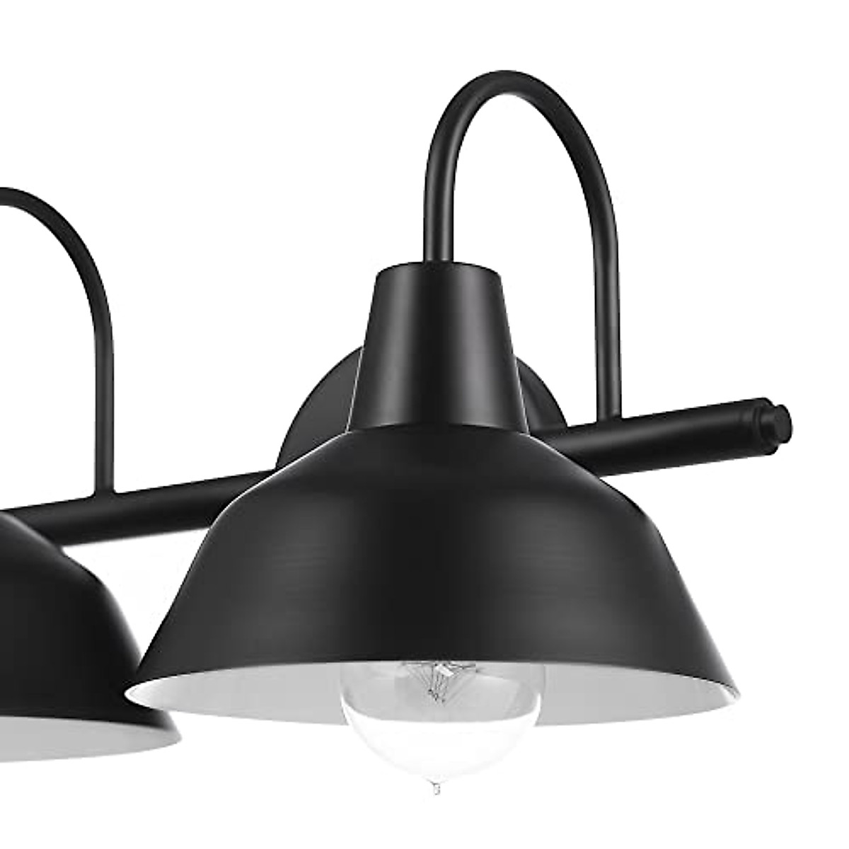 Globe Electric 63000004 3-Piece Bathroom Set, Matte Black, 15.5" 2-Light Vanity Light, Towel Ring, Toilet Paper Holder, Bulb Not Included