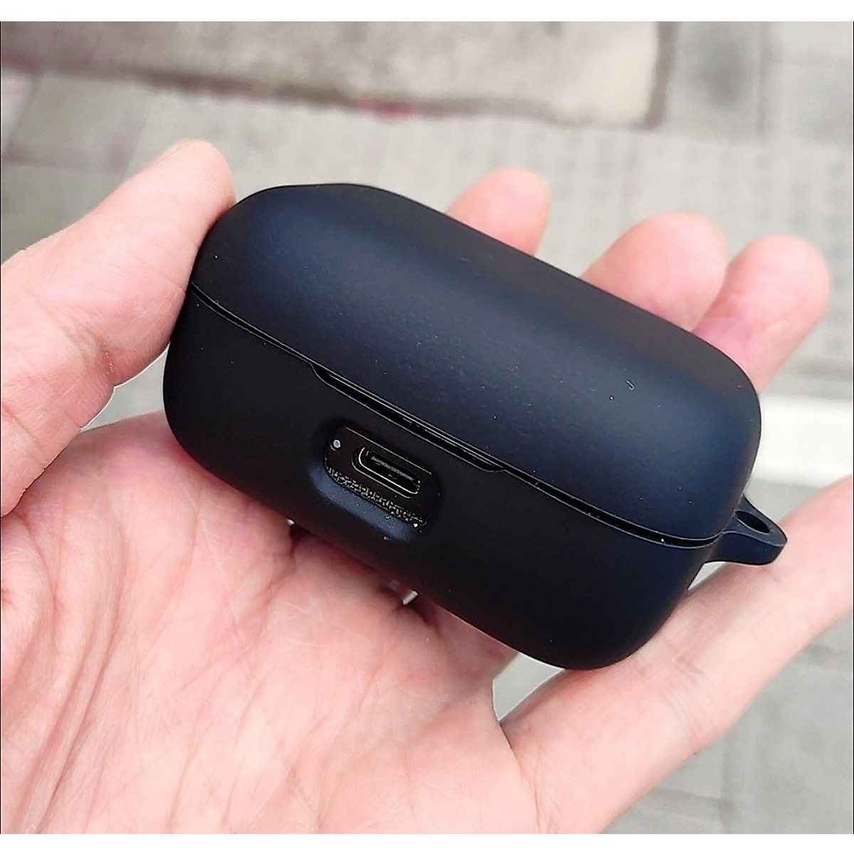 DAYJOY Soft Silicone case Compatible with Sennheiser Momentum True Wireless 3/4 Earbuds, Portable Protective Shockproof Scratch Resistant Carrying Case Cover Sleeve with Carabiner Accessories (Black)