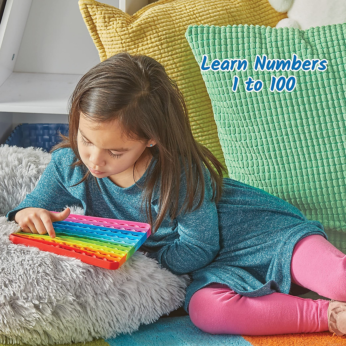 hand2mind Hundred Board Sensory Bubble Popper, Pop Fidget Toys for Kids, Multiplication Board, Math Manipulatives Kindergarten, Fine Motor Toys, Fidgets for Classroom, Calm Down Corner Supplies