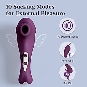 Tracy's Dog Clitoral Sucking Vibrator for Clit Nipple Stimulation with 10 Suction Modes, Adult Oral Sex Toys for Women Couples (P.Cat)