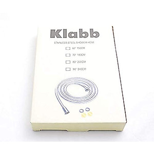 Klabb stainless steel Shower Hose, 96 Inches Chrome Handheld Shower Head Hose With Brass insert and nut.
