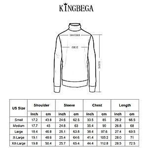 KINGBEGA Men's Turtleneck Slim Fit Basic Knitted Thermal Casual Long Sleeve Pullover SweatShirt, White1, X-Large