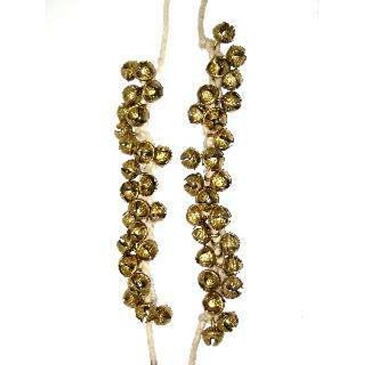 Ankle Bells on string, Kathak Ghungroo pair, 25 brass bells on each string