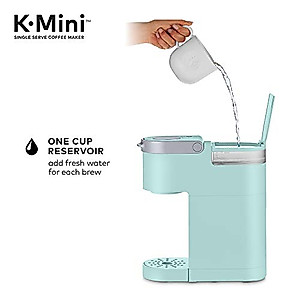 Keurig K-Mini Coffee Maker, Single Serve K-Cup Pod Coffee Brewer, 6 to 12 oz. Brew Sizes, Oasis